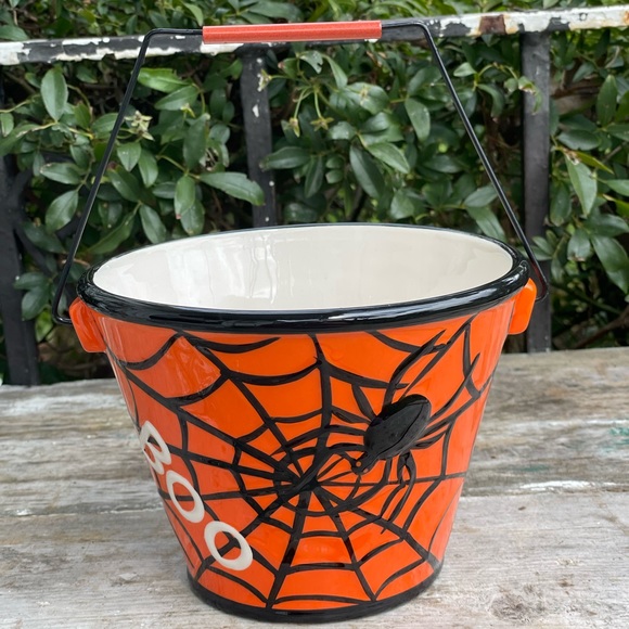 Boston Warehouse | Holiday | Spider Web Boo Orange Black Halloween ...